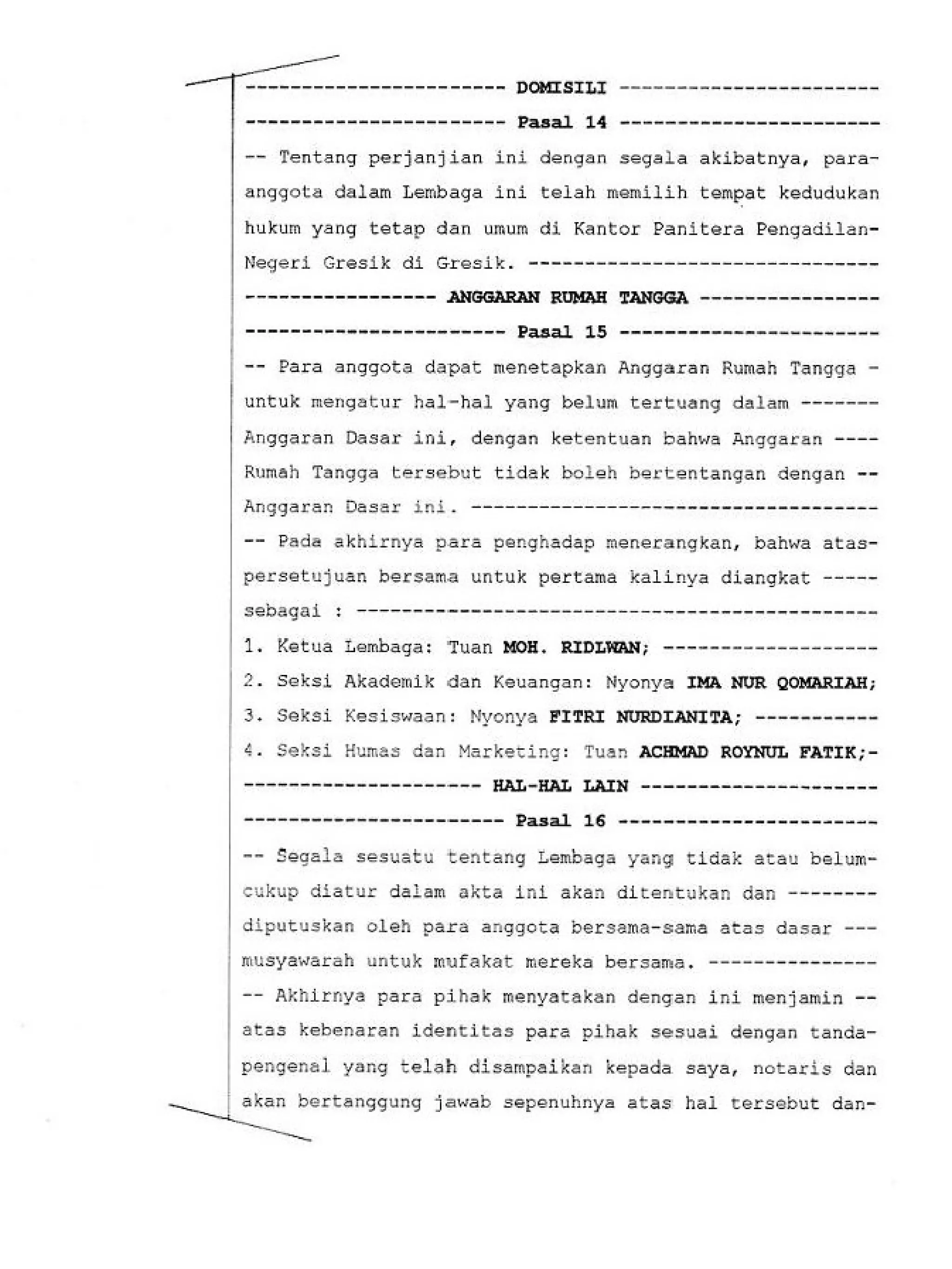 Contoh akta lkp | PDF