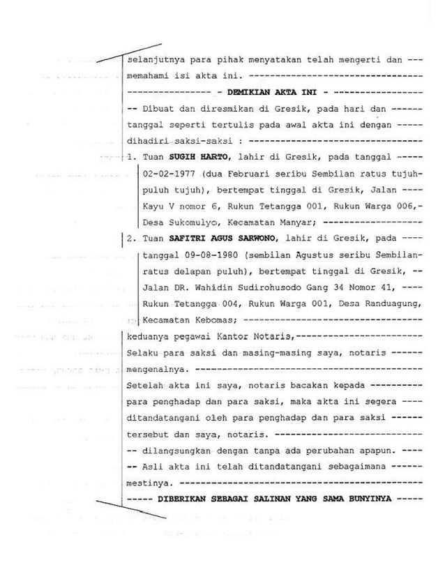 Contoh akta lkp | PDF