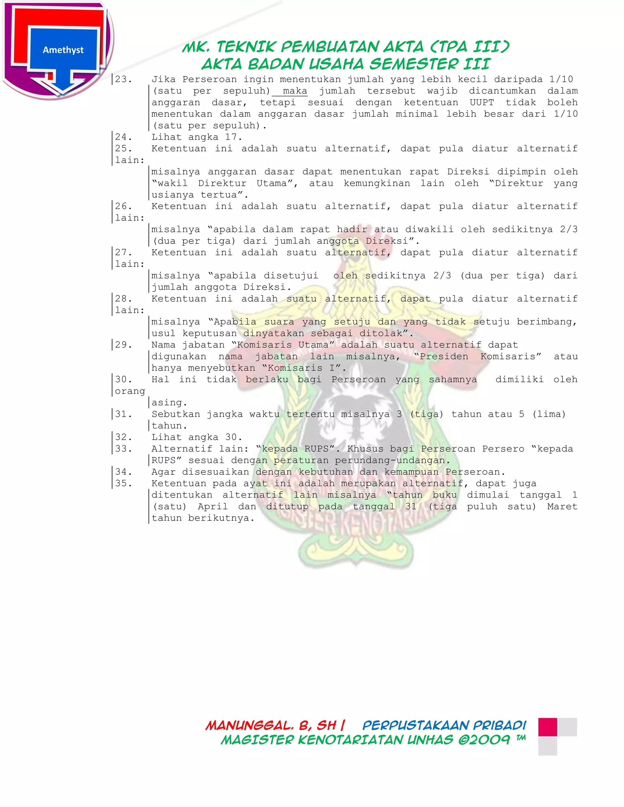 Contoh akta pendirian dan anggaran dasar pt | DOCX