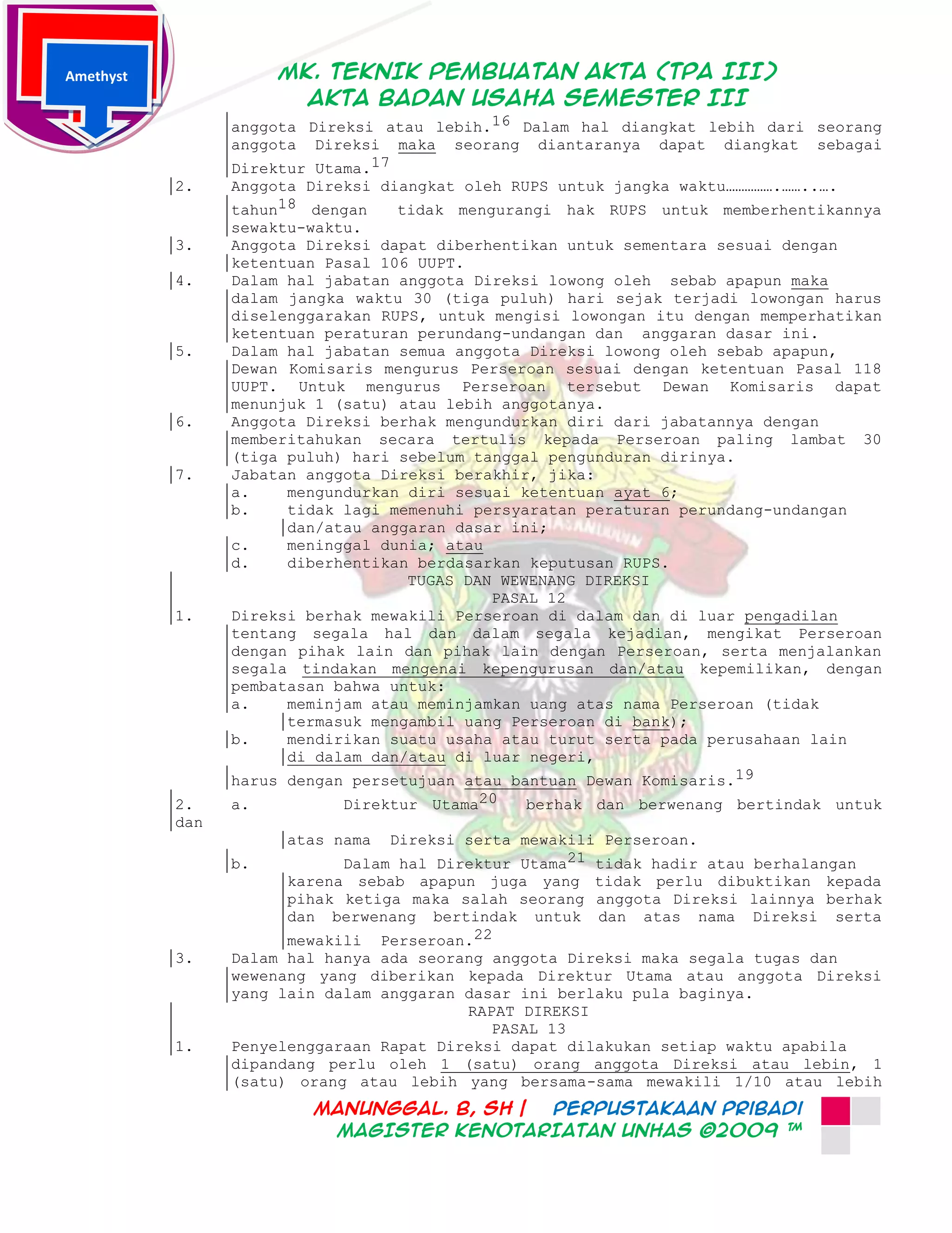 Contoh akta pendirian dan anggaran dasar pt | DOCX