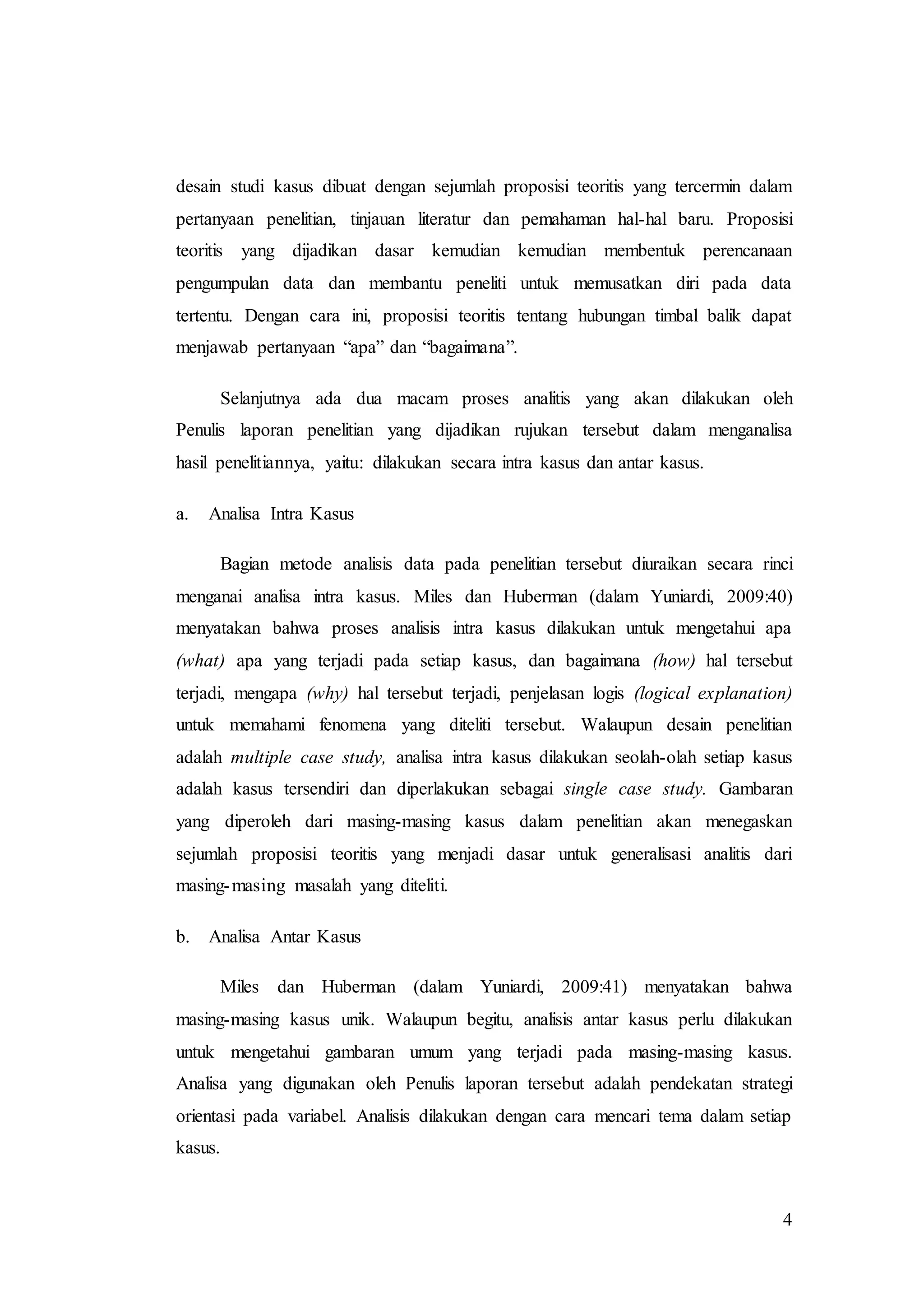 Contoh analisis dan interpretasi data pada penelitian kualitatif | DOCX