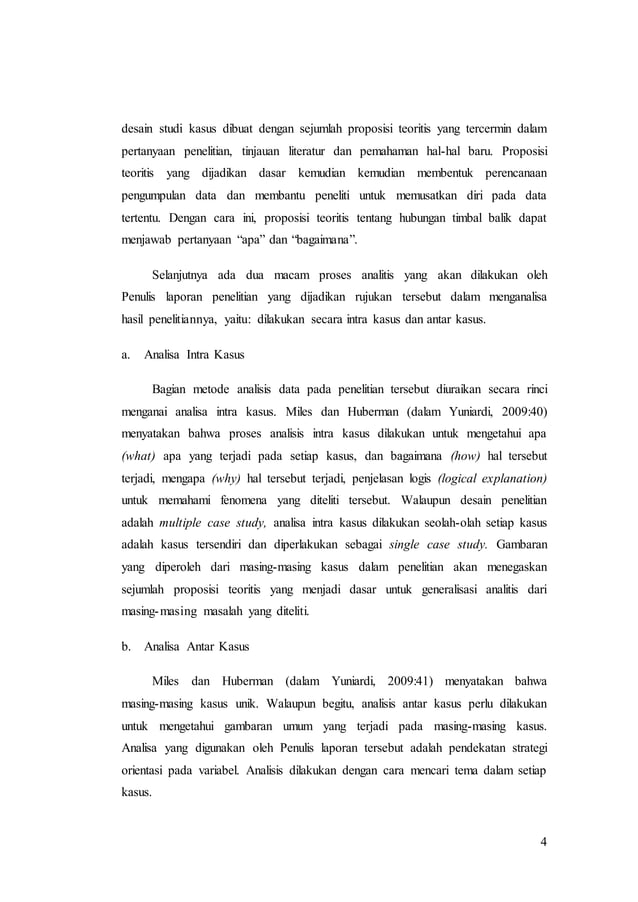 Contoh analisis dan interpretasi data pada penelitian kualitatif | DOCX