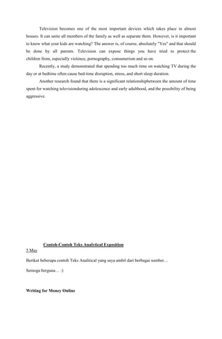 Contoh Announcement Singkat