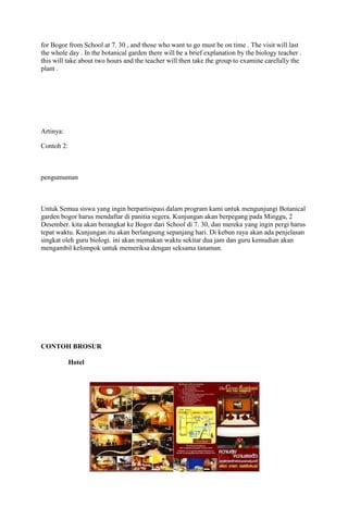 Contoh Announcement Singkat