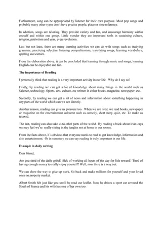 Contoh Announcement Singkat