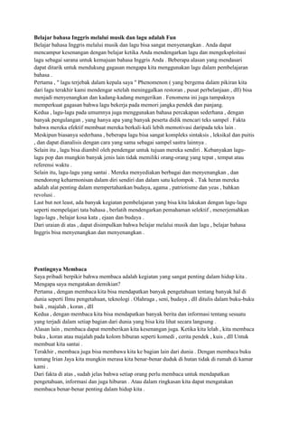 Contoh Announcement Singkat