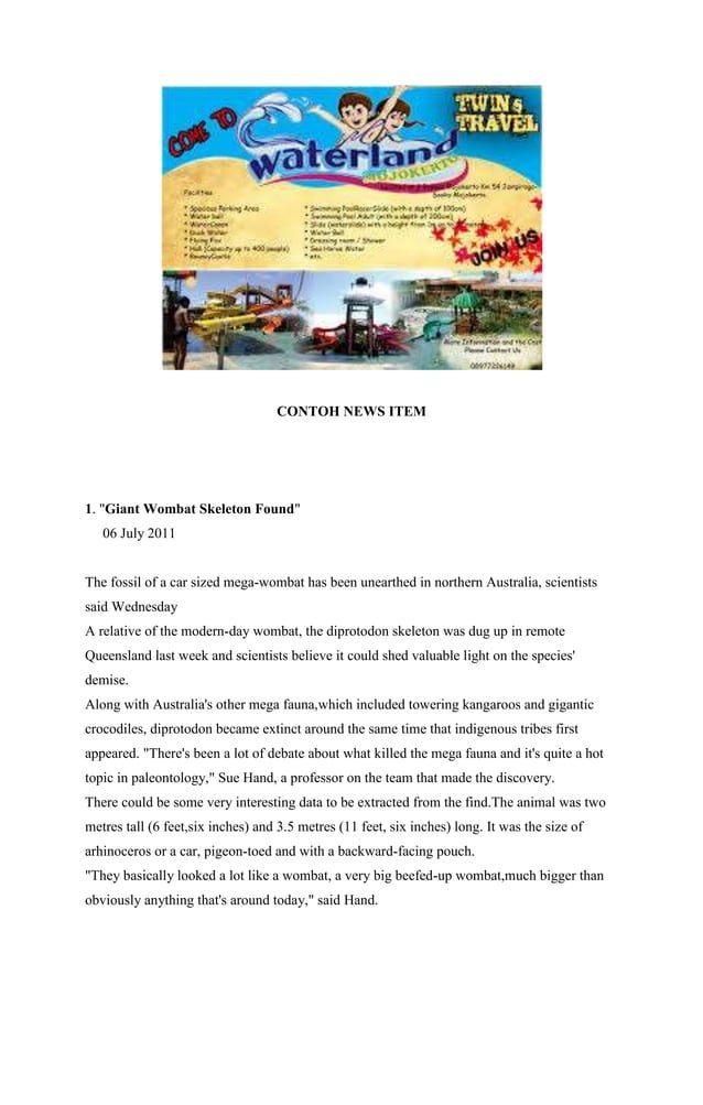 Contoh announcement text | DOCX