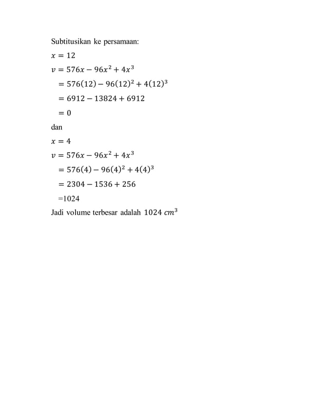Contoh aplikasi penggunaan turunan | PDF