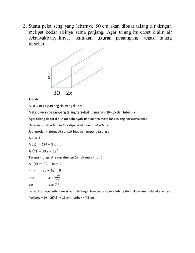Contoh Penggunaan Turunan | PDF