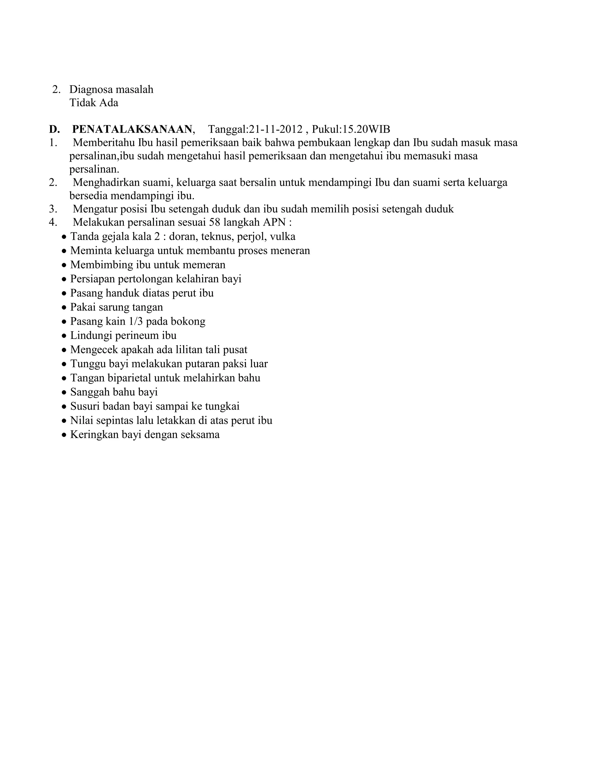 Contoh askeb bersalin normal | DOCX