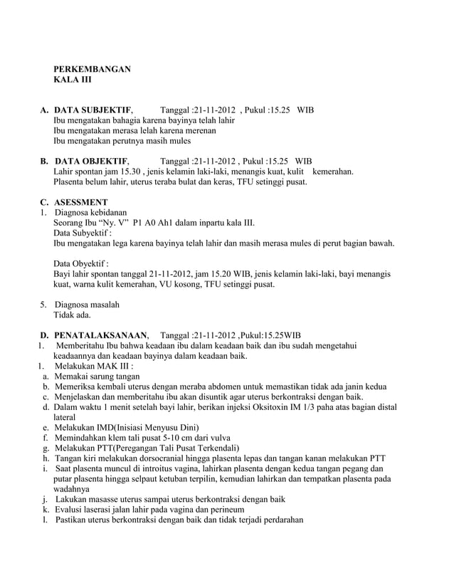 Contoh askeb bersalin normal | DOCX