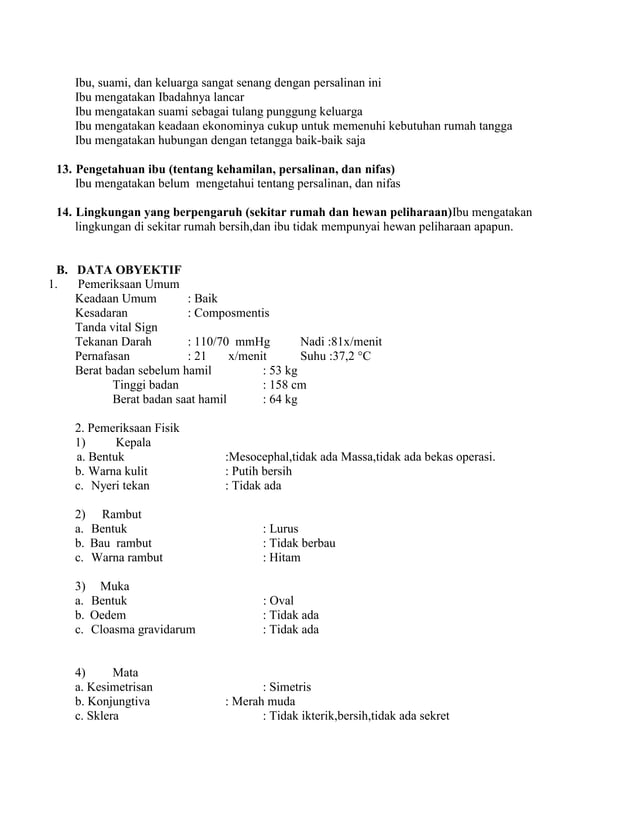 Contoh askeb bersalin normal | DOCX