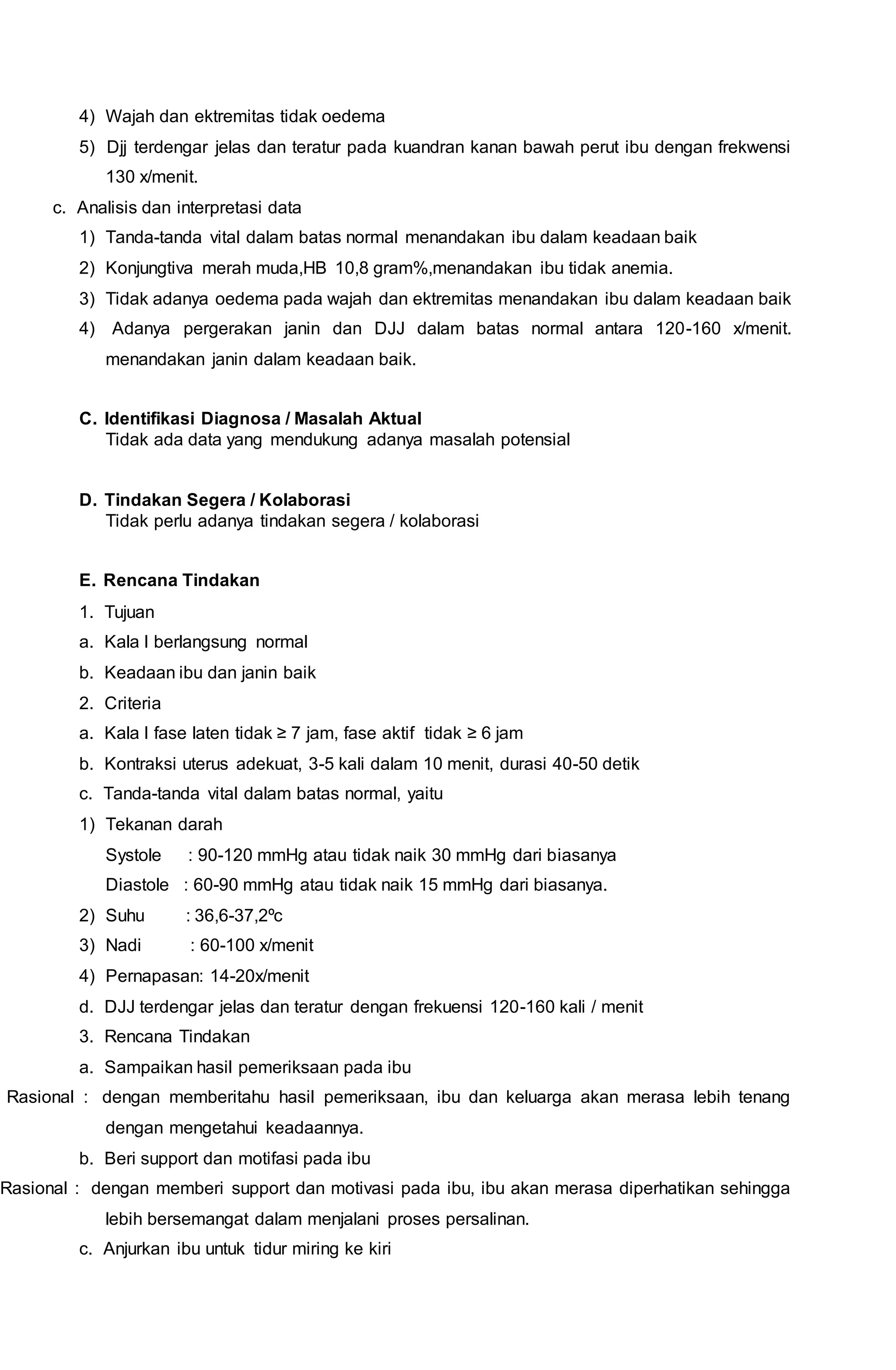 Contoh askeb persalinan normal | DOCX