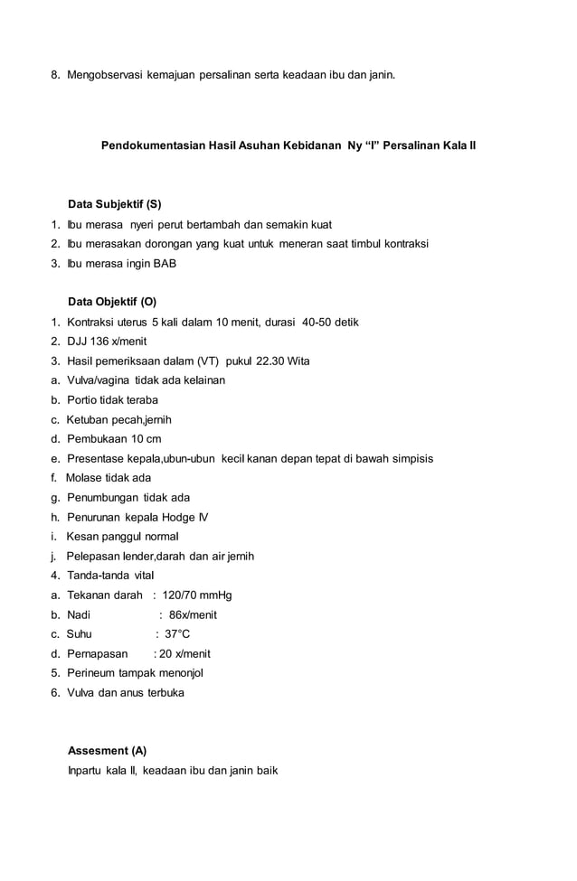 Contoh askeb persalinan normal | DOCX