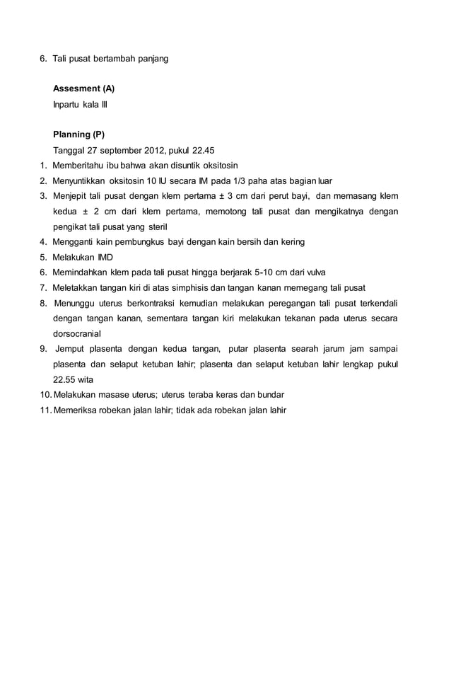 Contoh askeb persalinan normal | DOCX