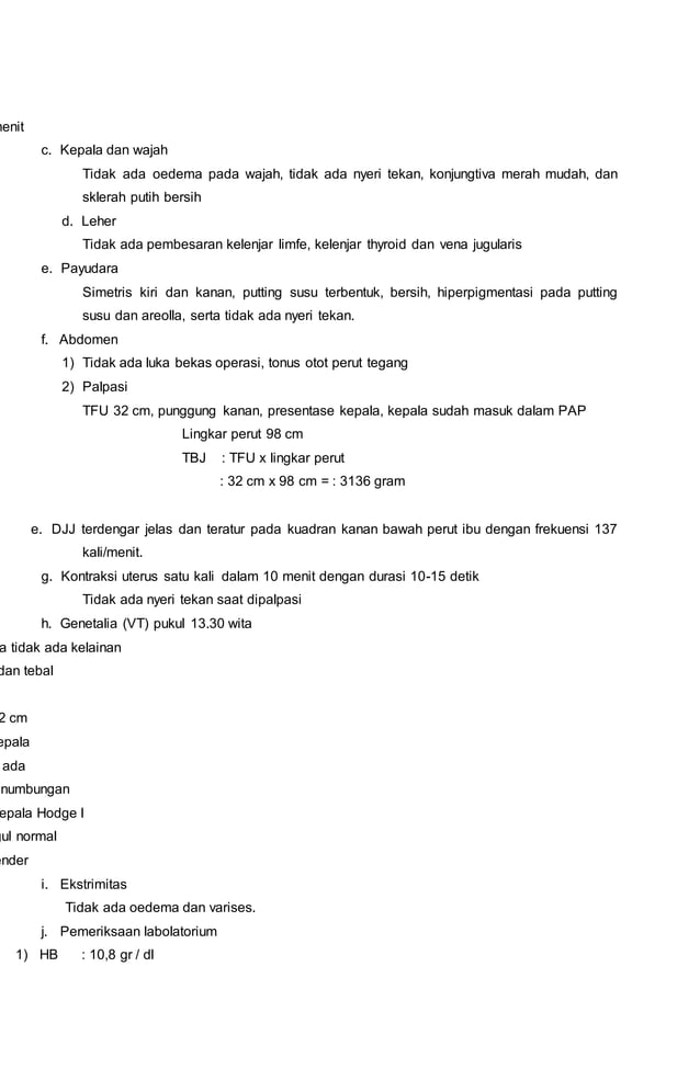 Contoh askeb persalinan normal | PDF
