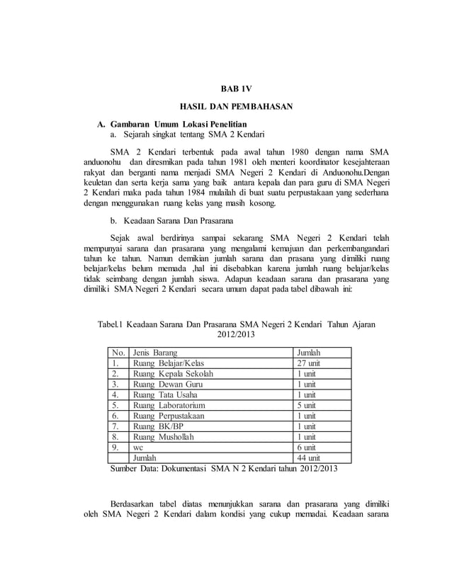 Contoh bab iv dan lampiran | PDF