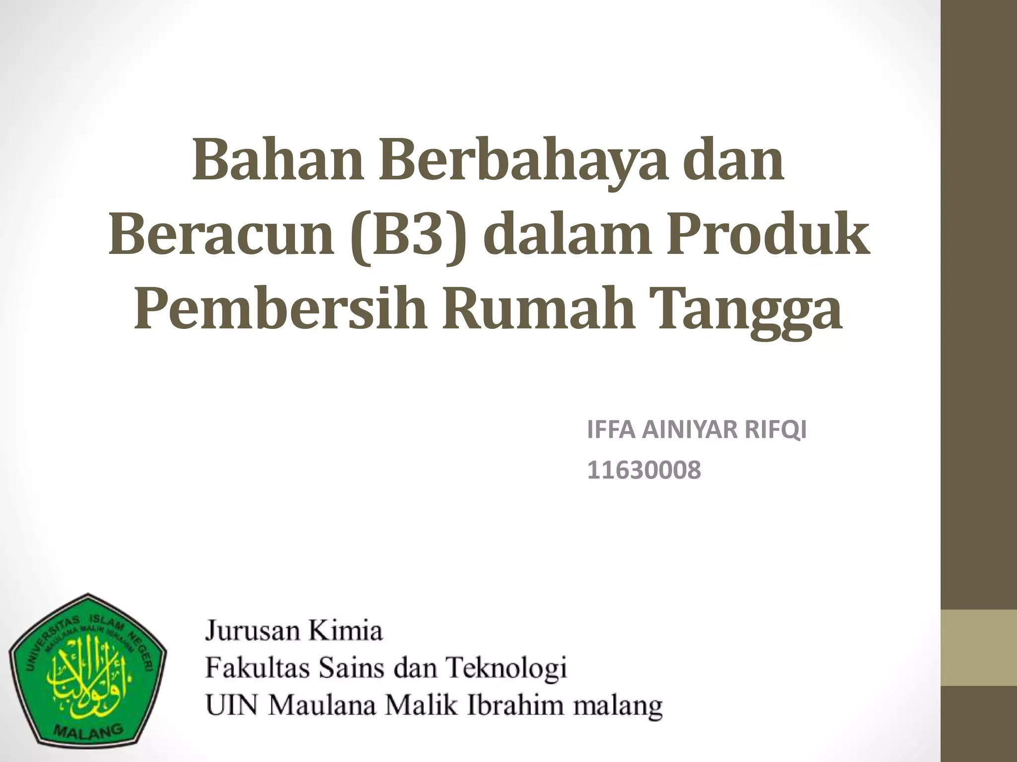 Contoh bahan berbahaya dan beracun (b3) | PPTX