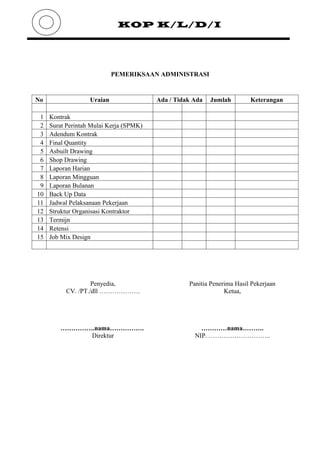 Contoh berita acara pho proses ba pemeriksaan pek | DOC