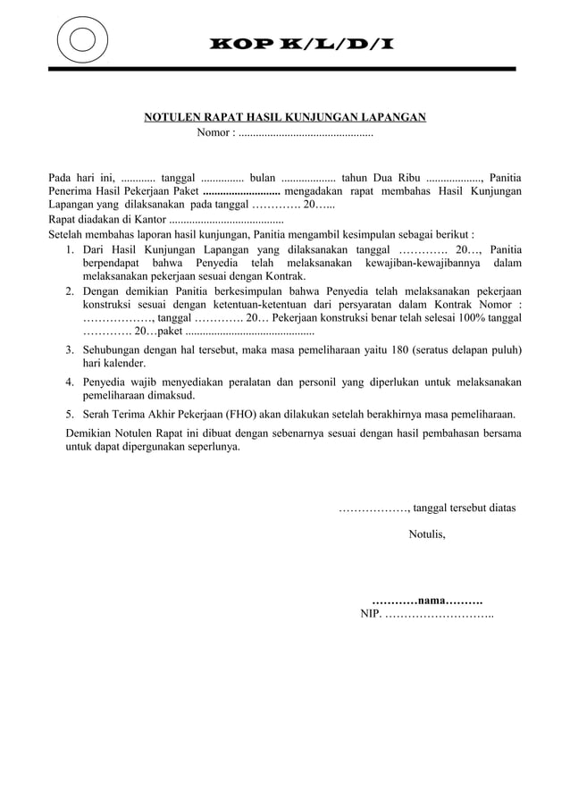 Contoh berita acara pho proses ba pemeriksaan pek | DOC