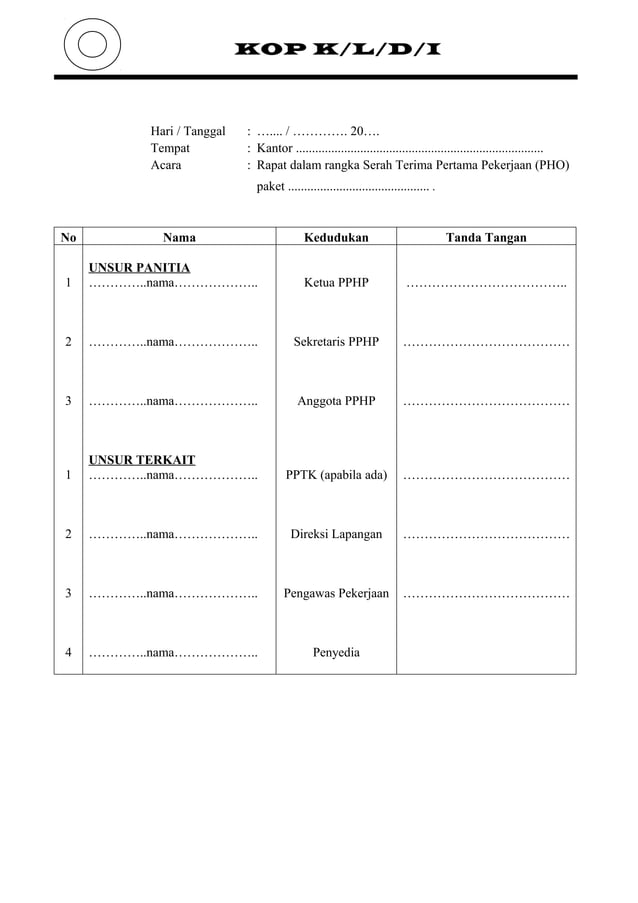 Contoh berita acara pho proses ba pemeriksaan pek | DOC