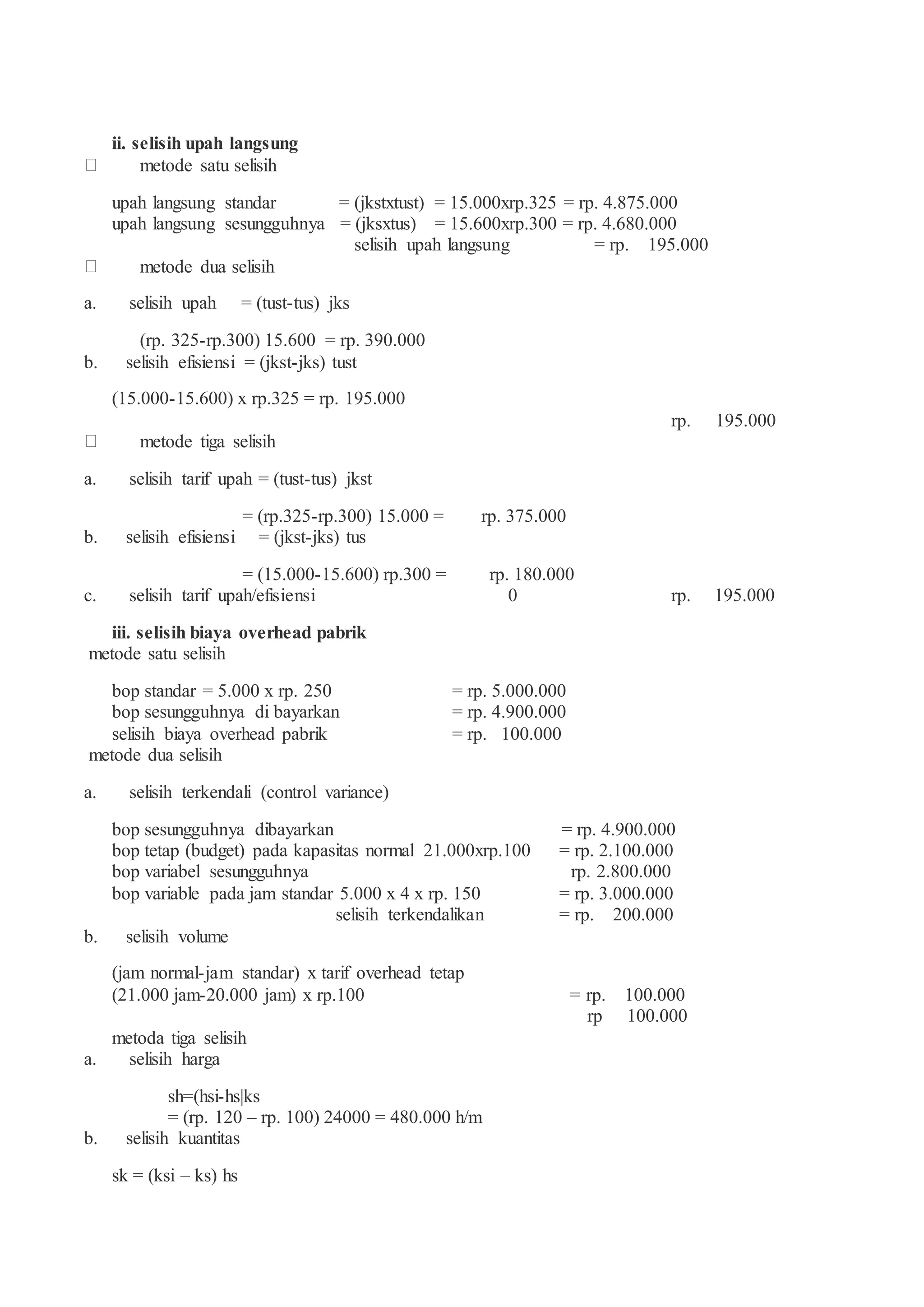 Contoh biaya standar | DOCX