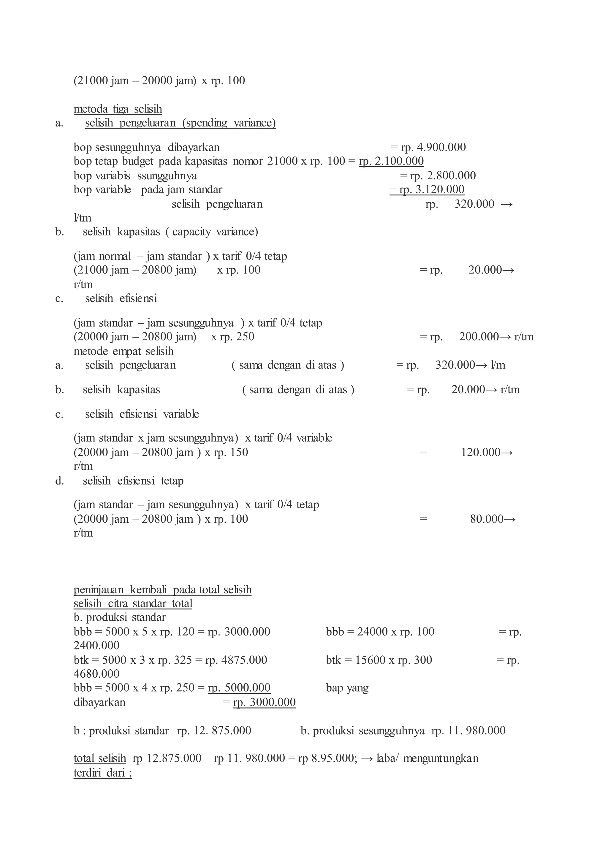 Contoh biaya standar | DOCX