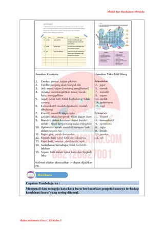 Modul Ajar B Indonesia Kelas 5 Deep Learning | PDF