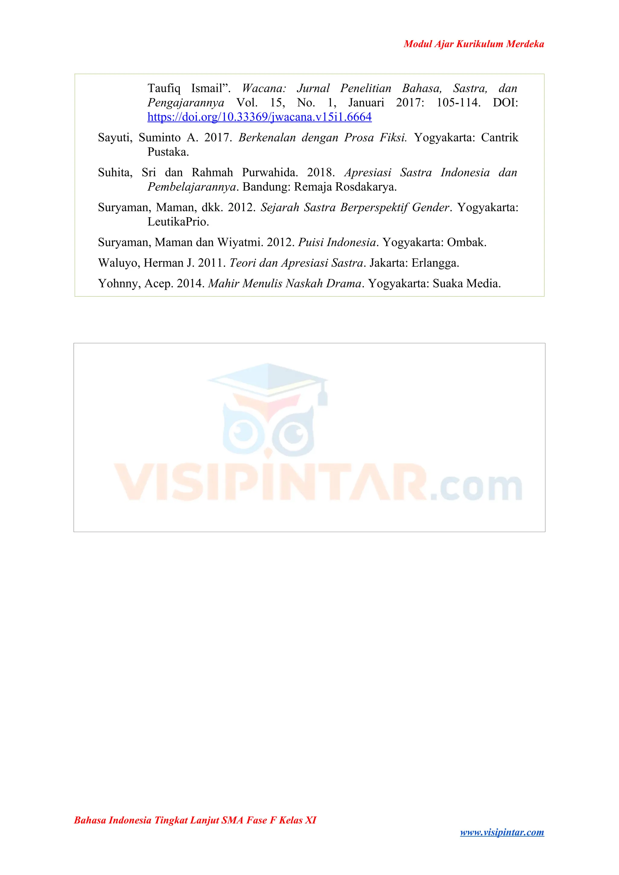 Modul Ajar Bahasa Indonesia Tingkat Lanjut SMA Kelas 11 Kurikulum Merdeka | DOCX