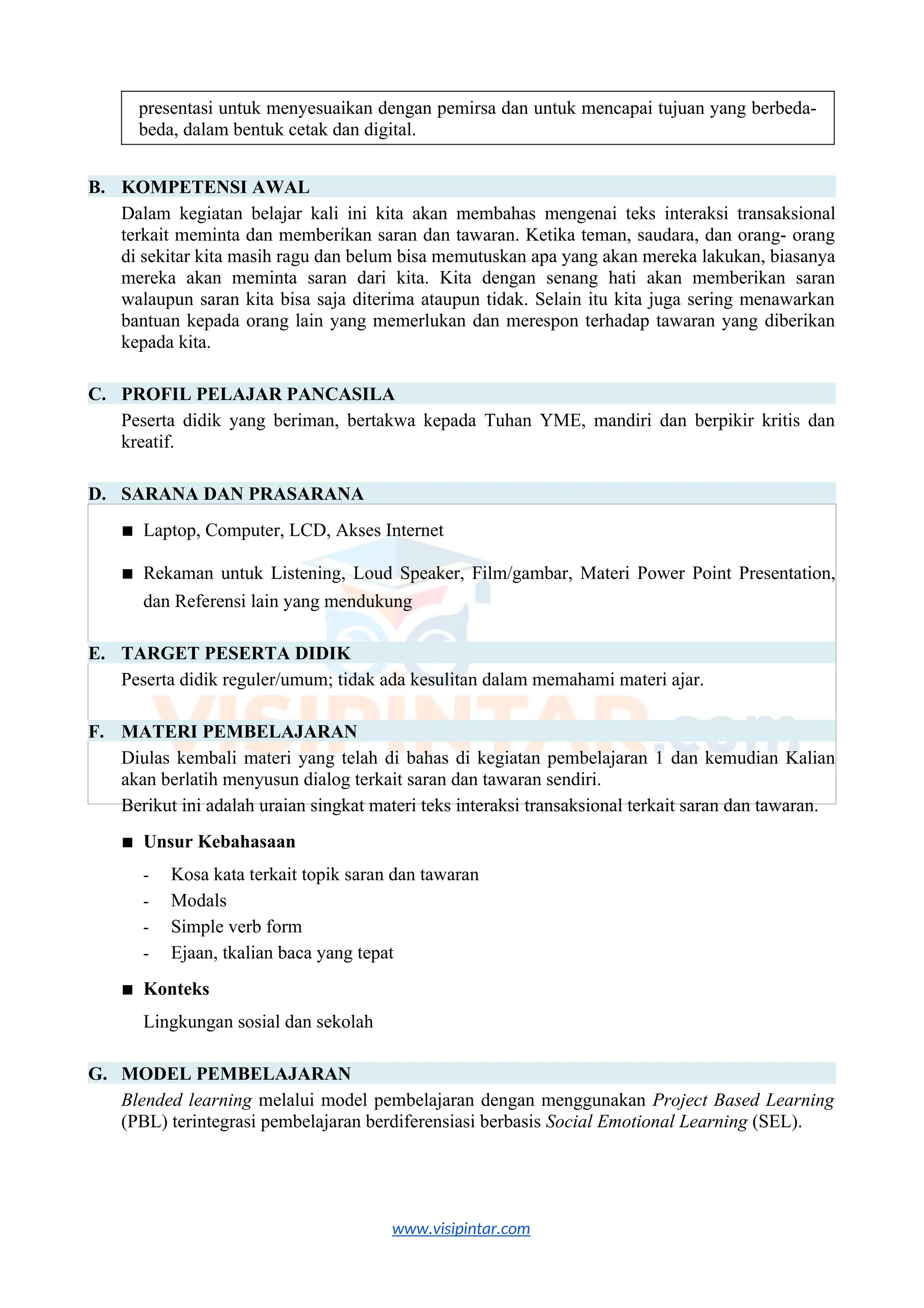 Modul Ajar Bahasa Inggris SMA Kelas 11 Kurikulum Merdeka | DOCX