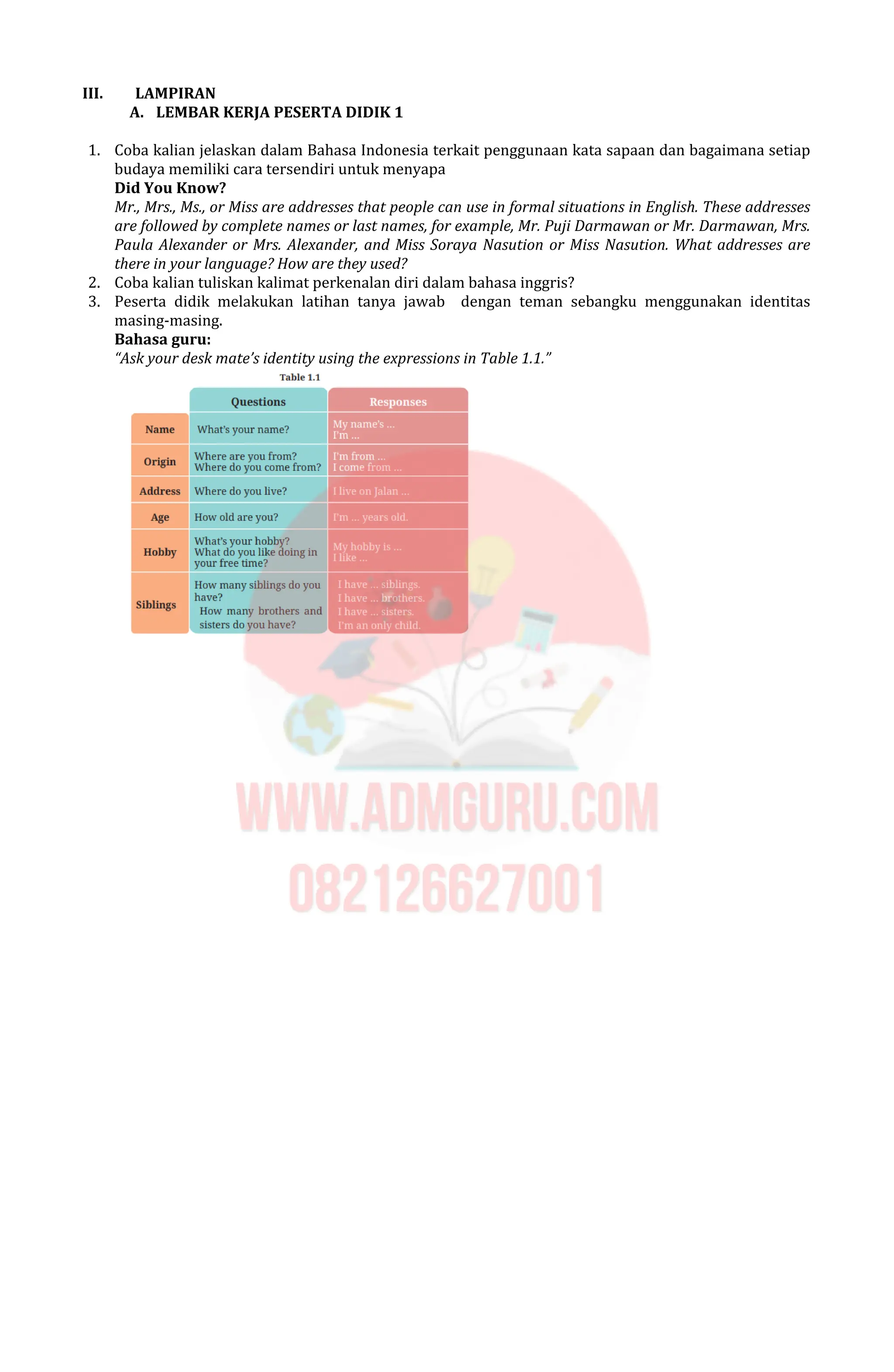 Modul Ajar B Inggris Kelas 7 Deep Learning | PDF