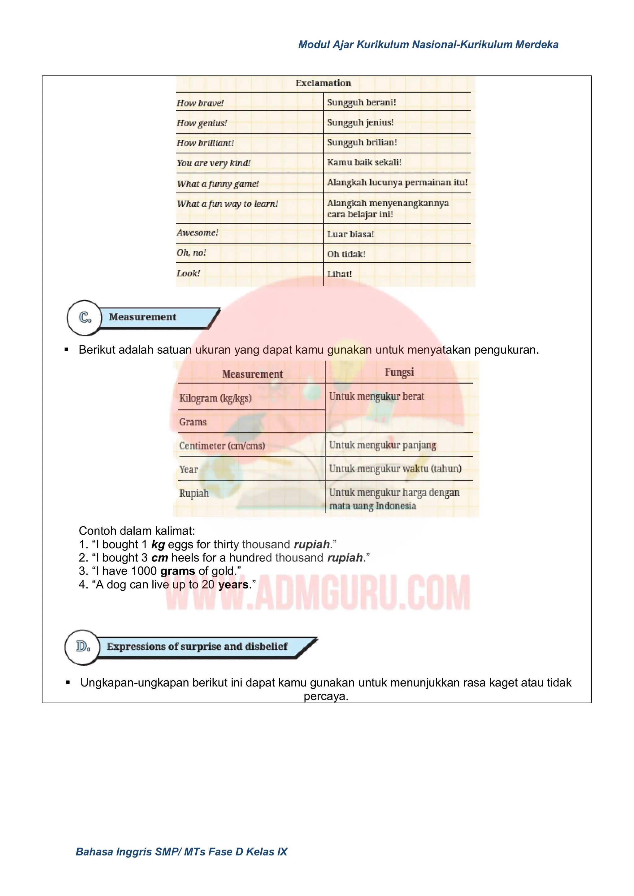 Modul Ajar B Inggris Kelas 9 Kurikulum Merdeka | PDF
