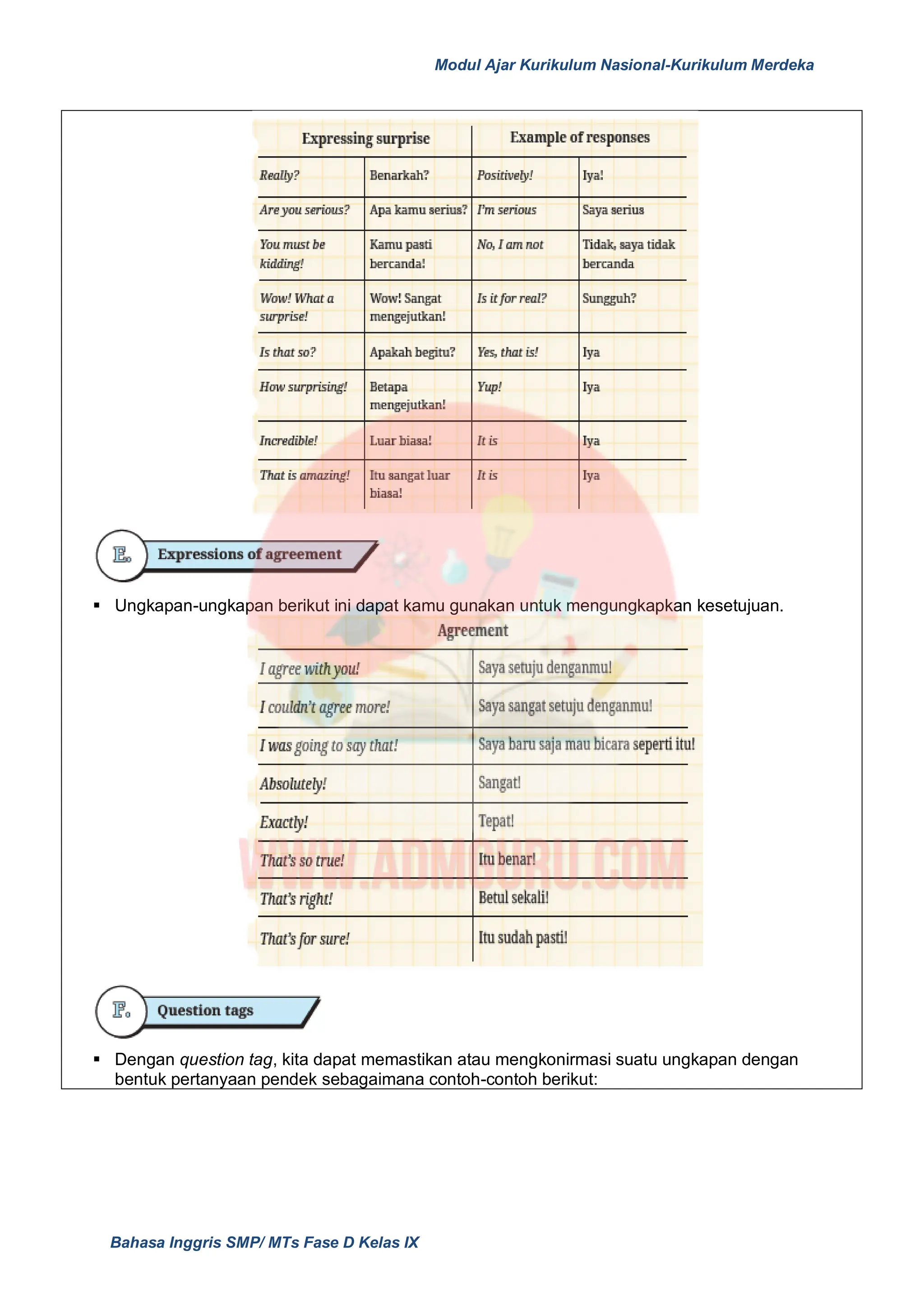Modul Ajar B Inggris Kelas 9 Kurikulum Merdeka | PDF