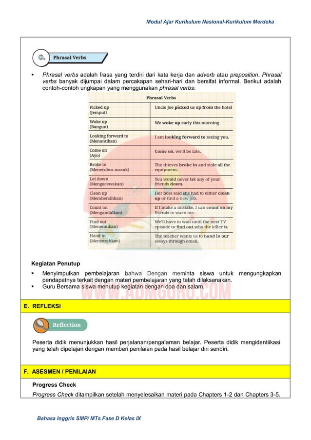 Modul Ajar B Inggris Kelas 9 Kurikulum Merdeka | PDF
