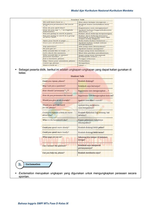 Modul Ajar B Inggris Kelas 9 Kurikulum Merdeka | PDF