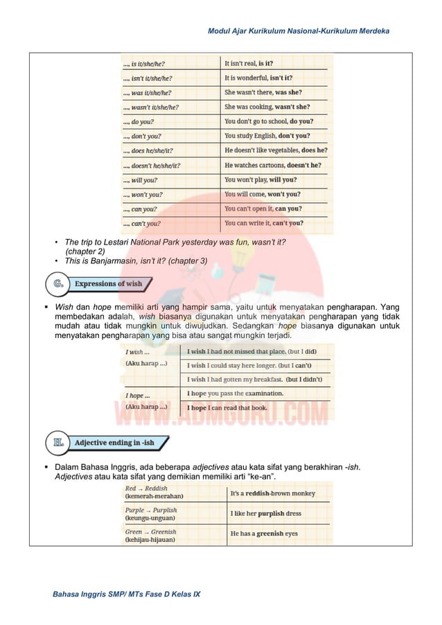Modul Ajar B Inggris Kelas 9 Kurikulum Merdeka | PDF