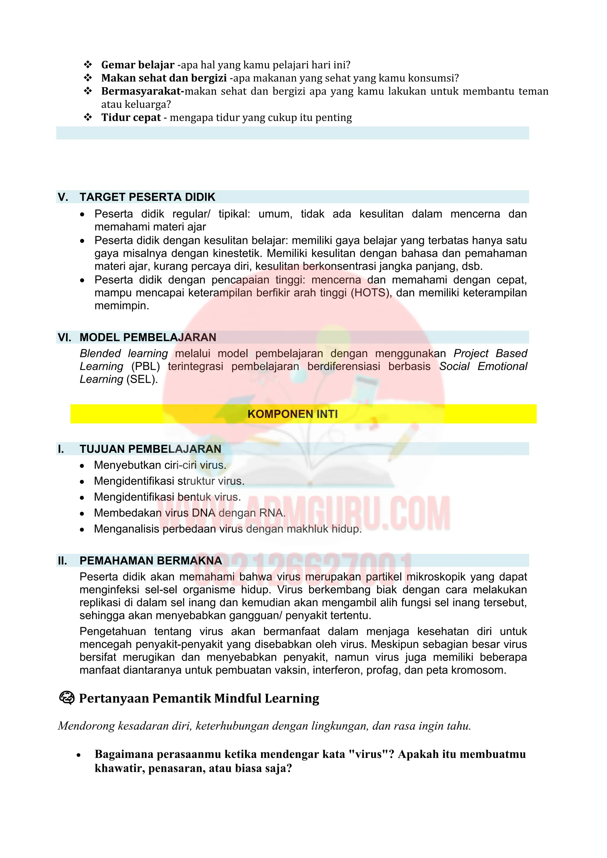 Modul Ajar Biologi Kelas 10 Deep Learning | PDF