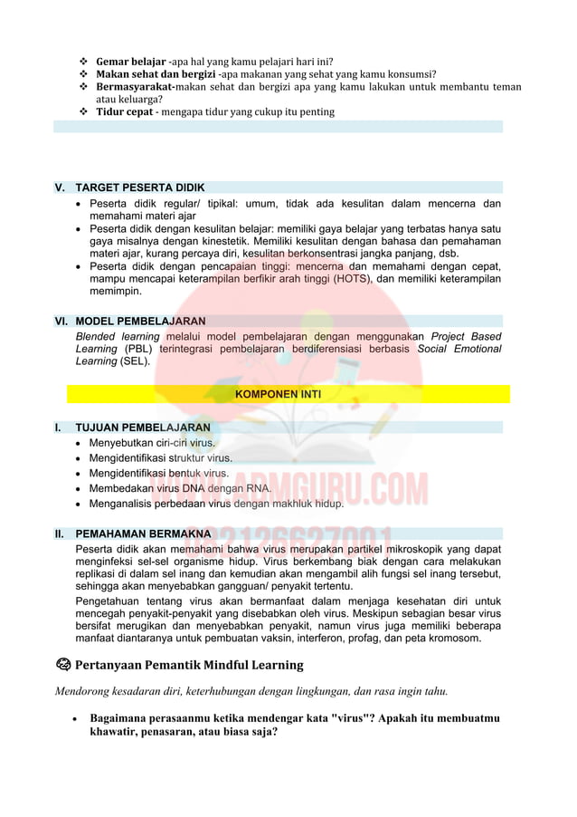 Modul Ajar Biologi Kelas 10 Deep Learning | PDF