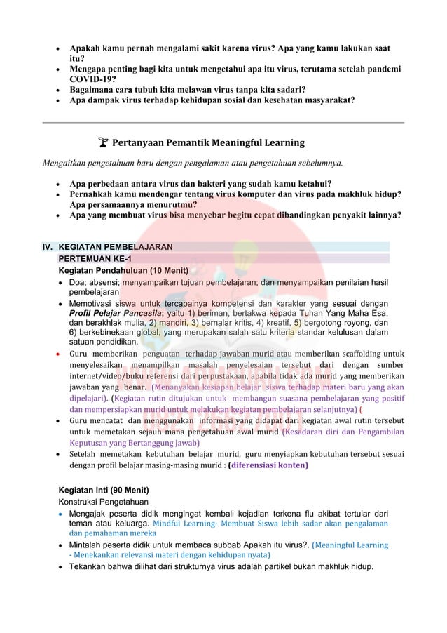 Modul Ajar Biologi Kelas 10 Deep Learning | PDF