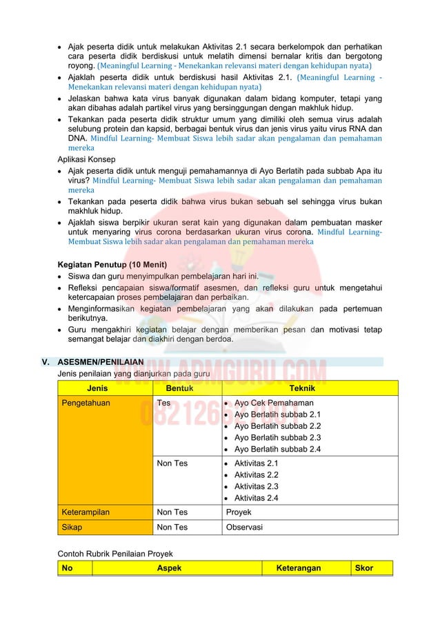 Modul Ajar Biologi Kelas 10 Deep Learning | PDF