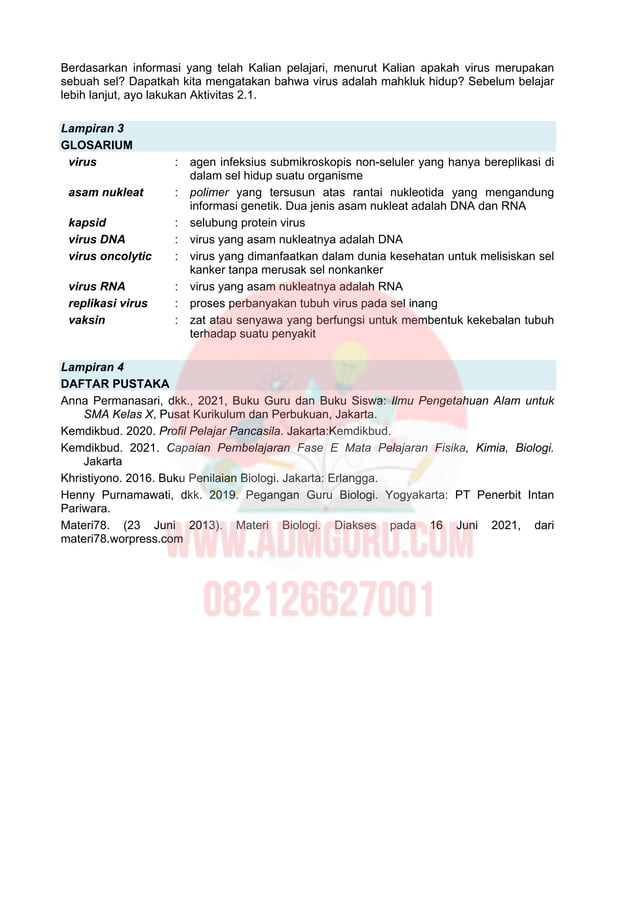 Modul Ajar Biologi Kelas 10 Deep Learning | PDF