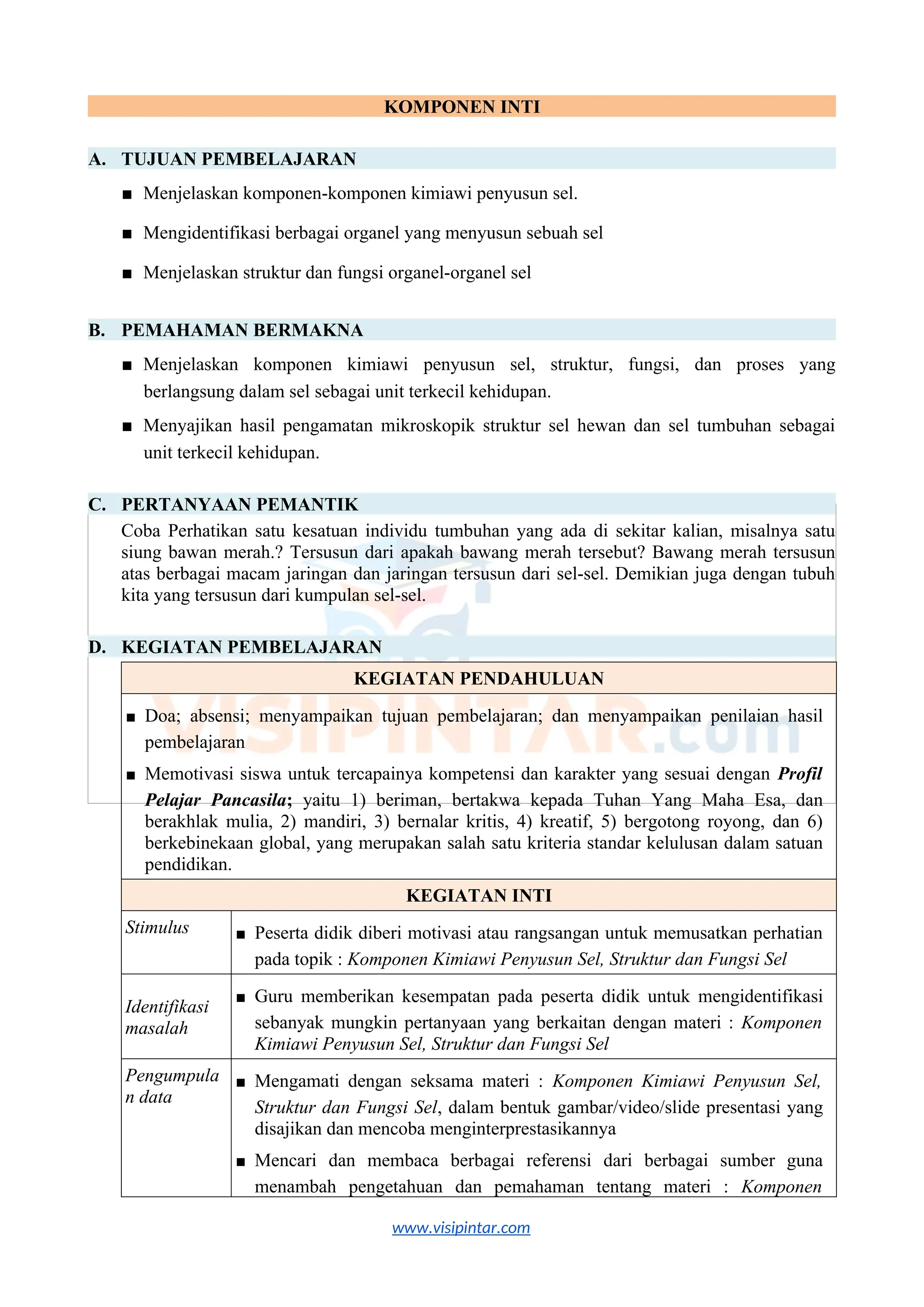 Modul Ajar Biologi SMA Kelas 11 Kurikulum Merdeka | DOCX