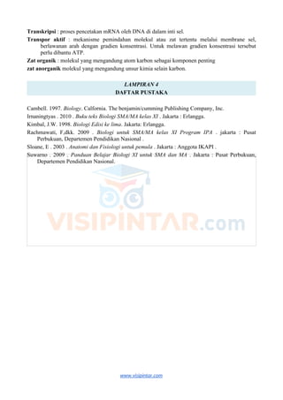 Modul Ajar Biologi SMA Kelas 11 Kurikulum Merdeka | DOCX