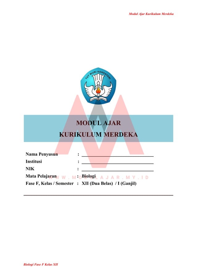Modul Ajar Biologi Kelas 12 Kurikulum Merdeka | PDF