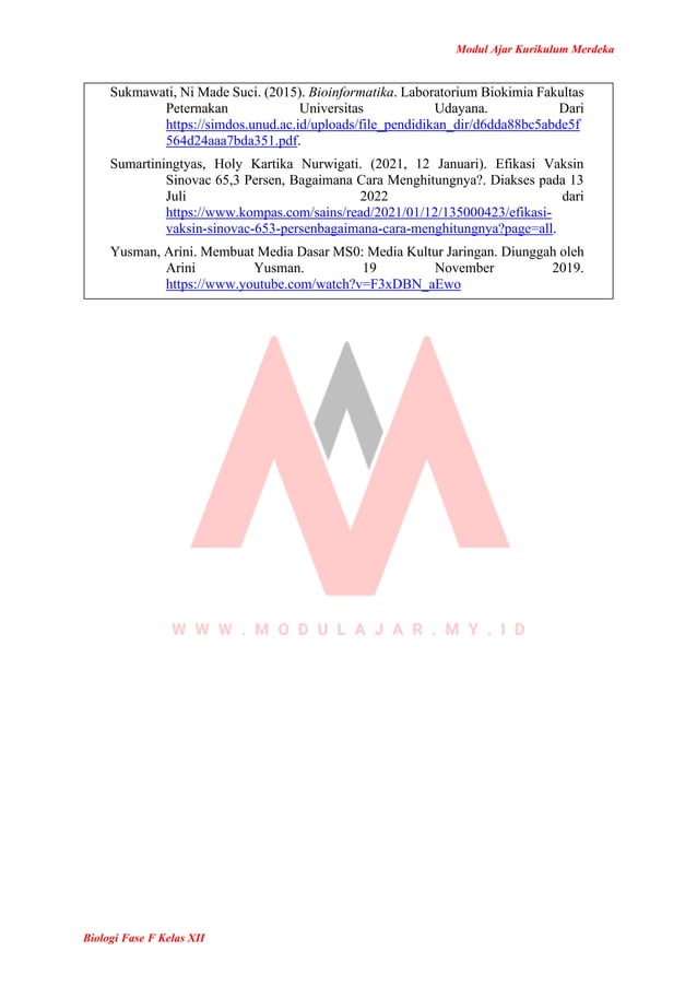 Modul Ajar Biologi Kelas 12 Kurikulum Merdeka | PDF