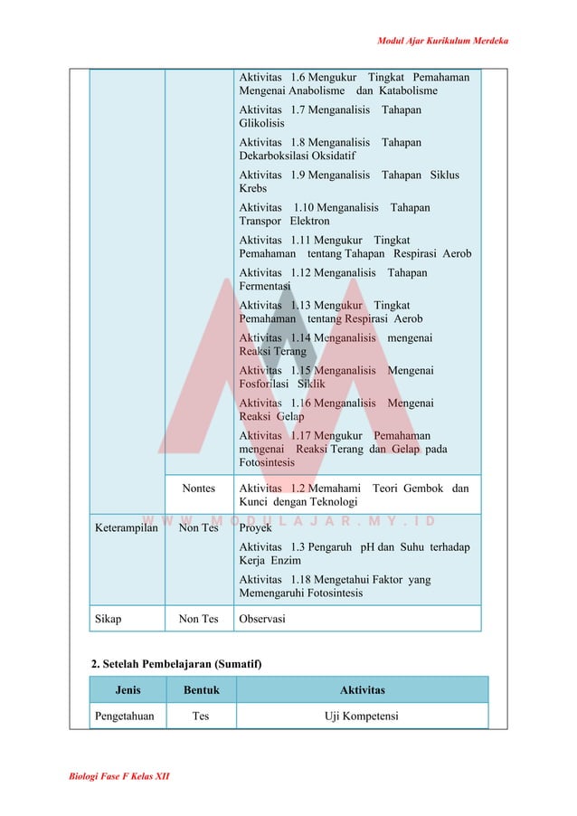 Modul Ajar Biologi Kelas 12 Kurikulum Merdeka | PDF