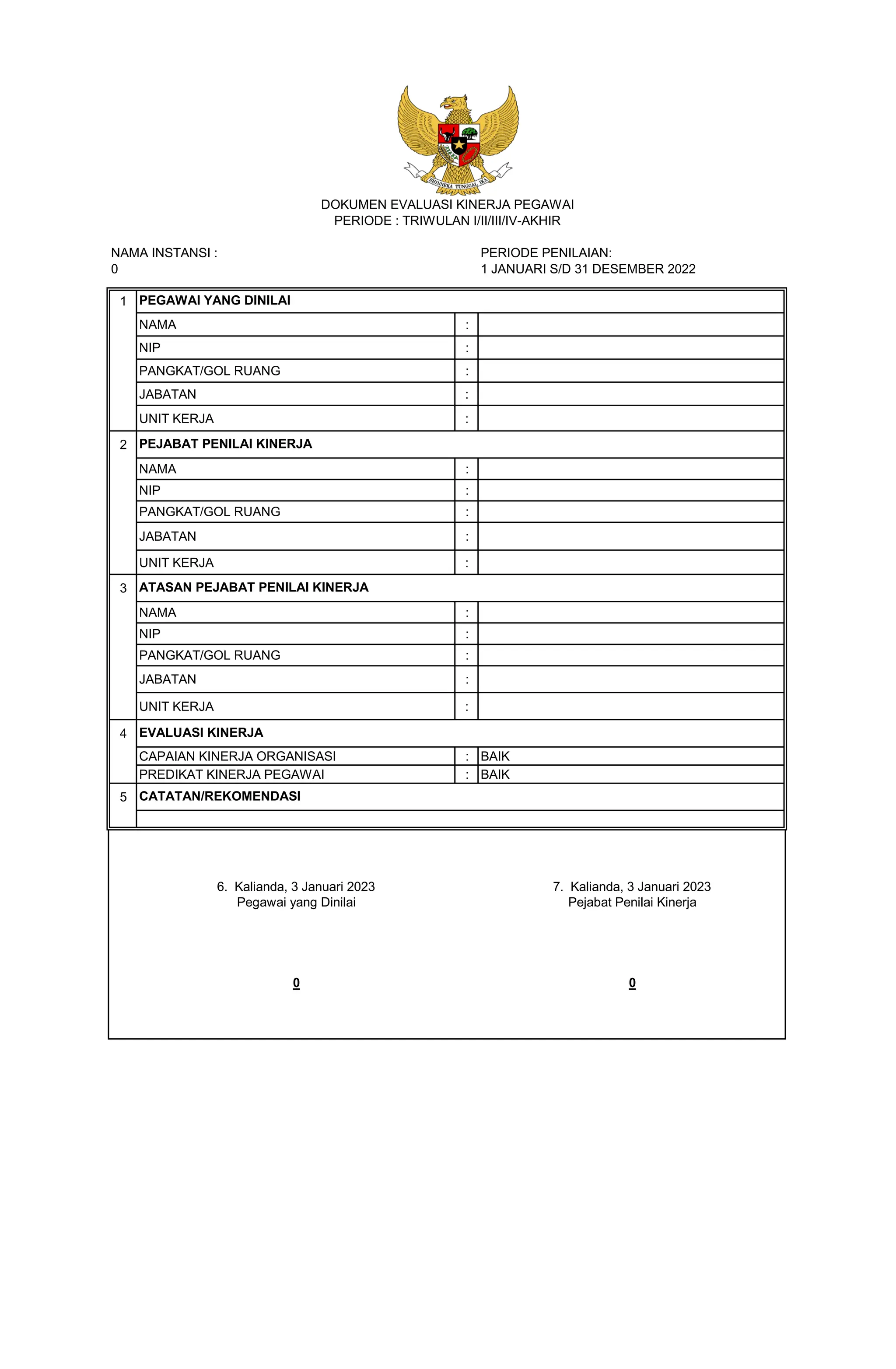 CONTOH BLANKO SKP 2020202020202020202020 | PDF