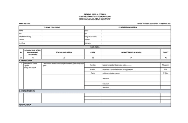 CONTOH BLANKO SKP 2020202020202020202020 | PDF