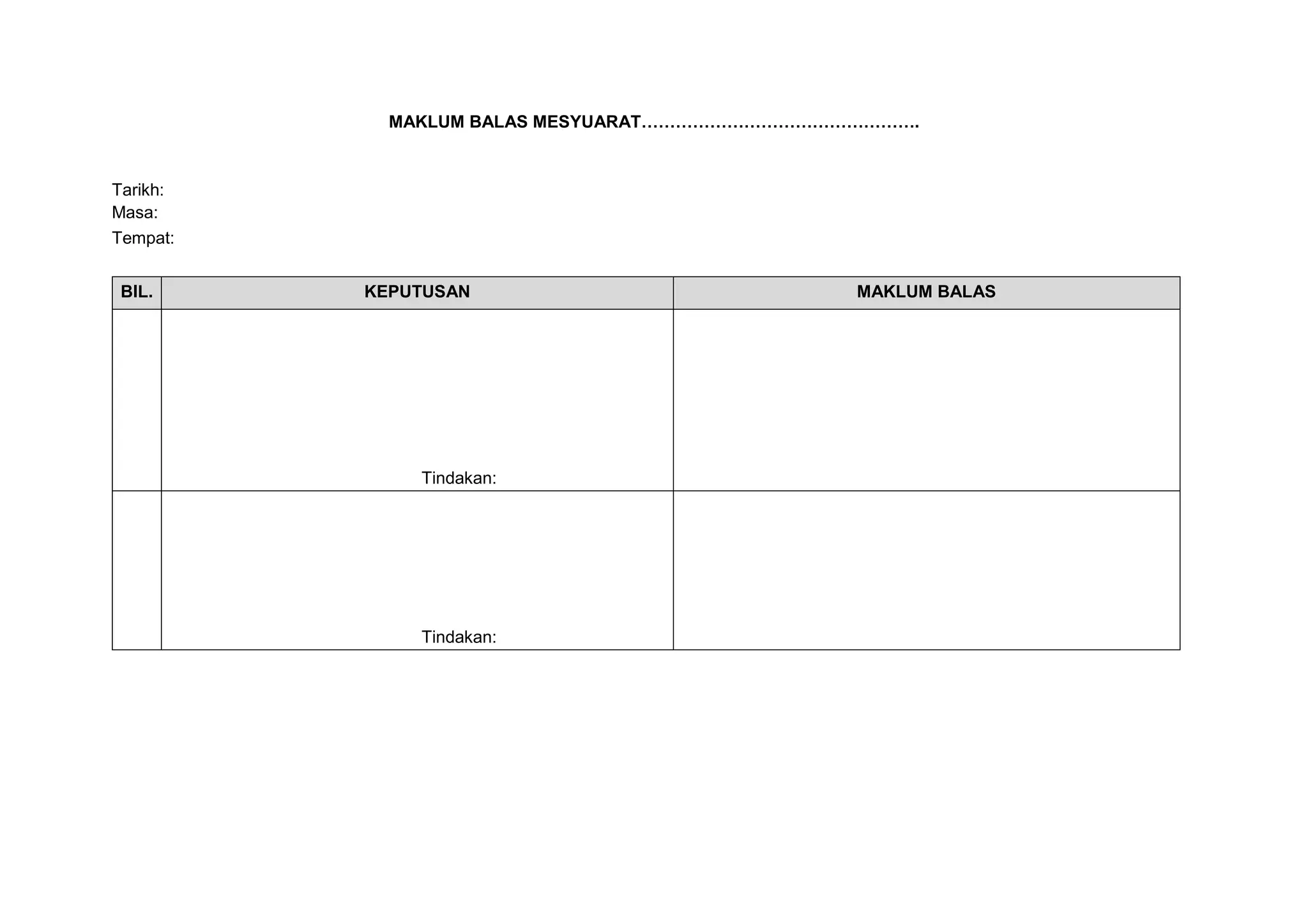 CONTOH BORANG MAKLUM BALAS MESYUARAT.docx