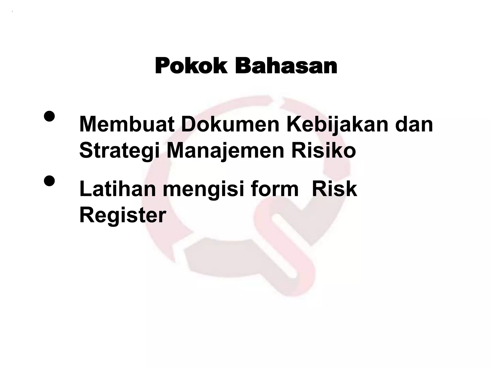 manajemen risiko | PPTX